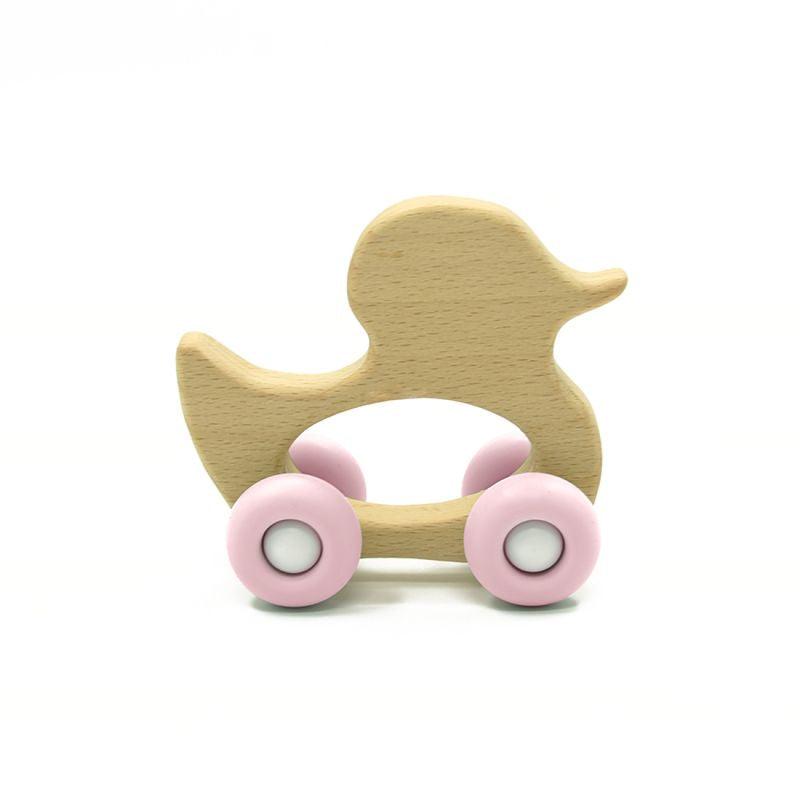 Luqu Silicone Wood Teether- Duck | Zrafh Store KSA