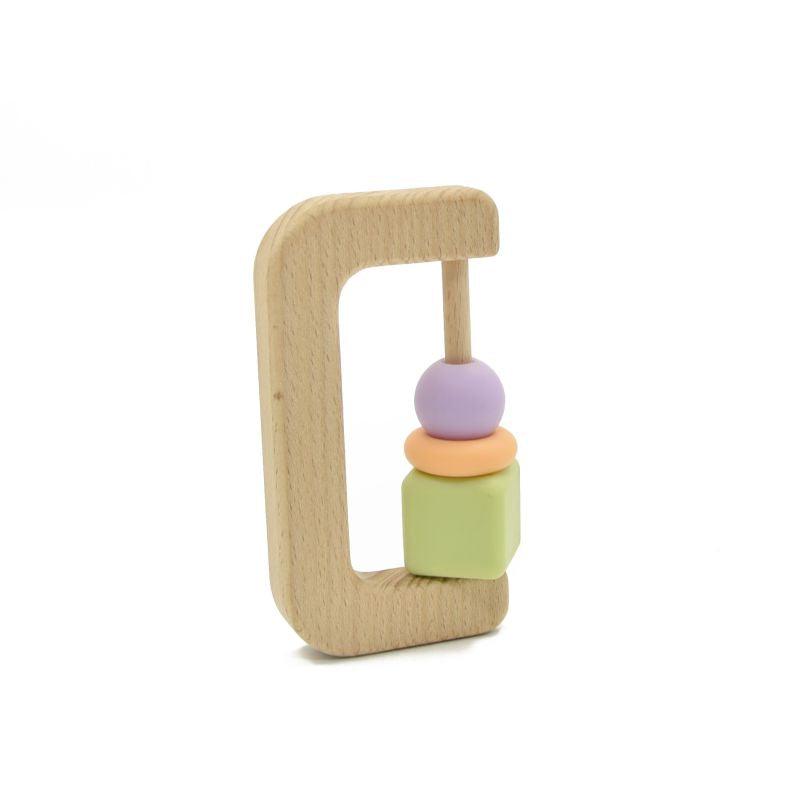 Luqu Silicone + Wood Teether- Saw | Zrafh Store KSA