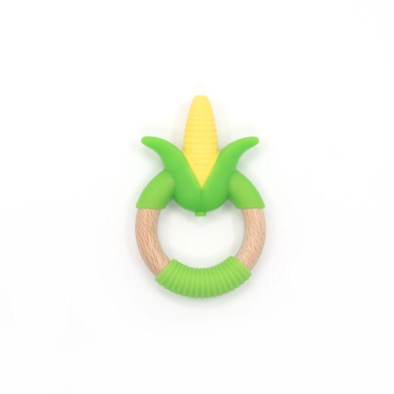 Luqu Silicone Wood Teether- Flower | Zrafh Store KSA