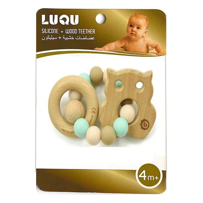 Luqu Silicone Wood Teether- Bird | Zrafh Store KSA